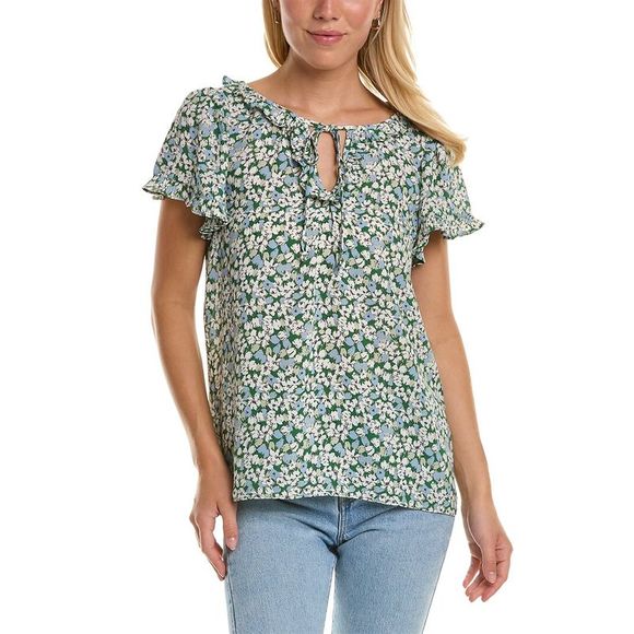 Max Studio | Tops | Max Studio Flutter Sleeve Ruffle Blouse | Poshmark